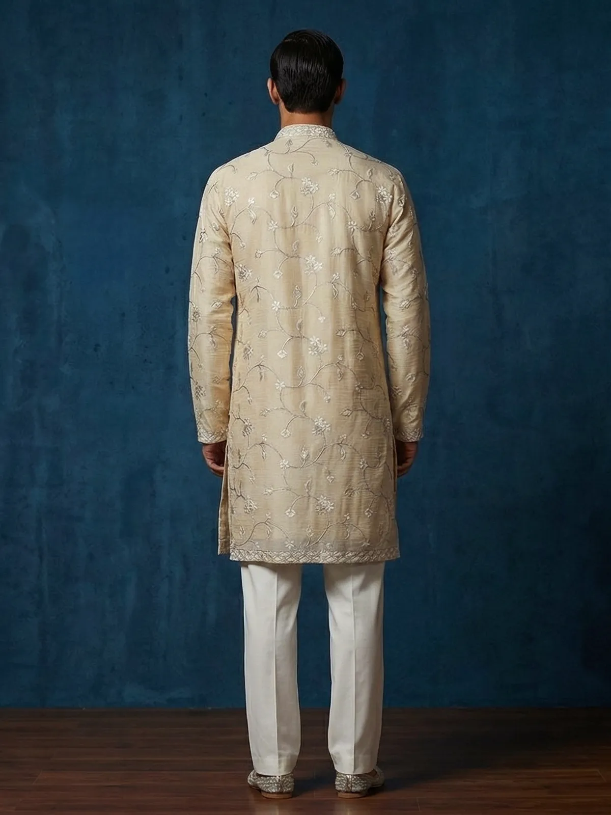 Cream georgette embroidered wedding kurta suit-G3-MKS7194 | United...