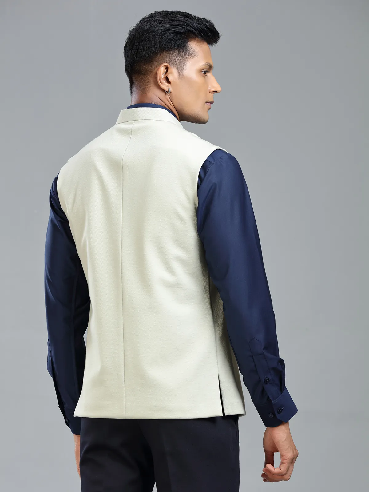 Cream luxurious waistcoat for festive look-G3-MWC2671