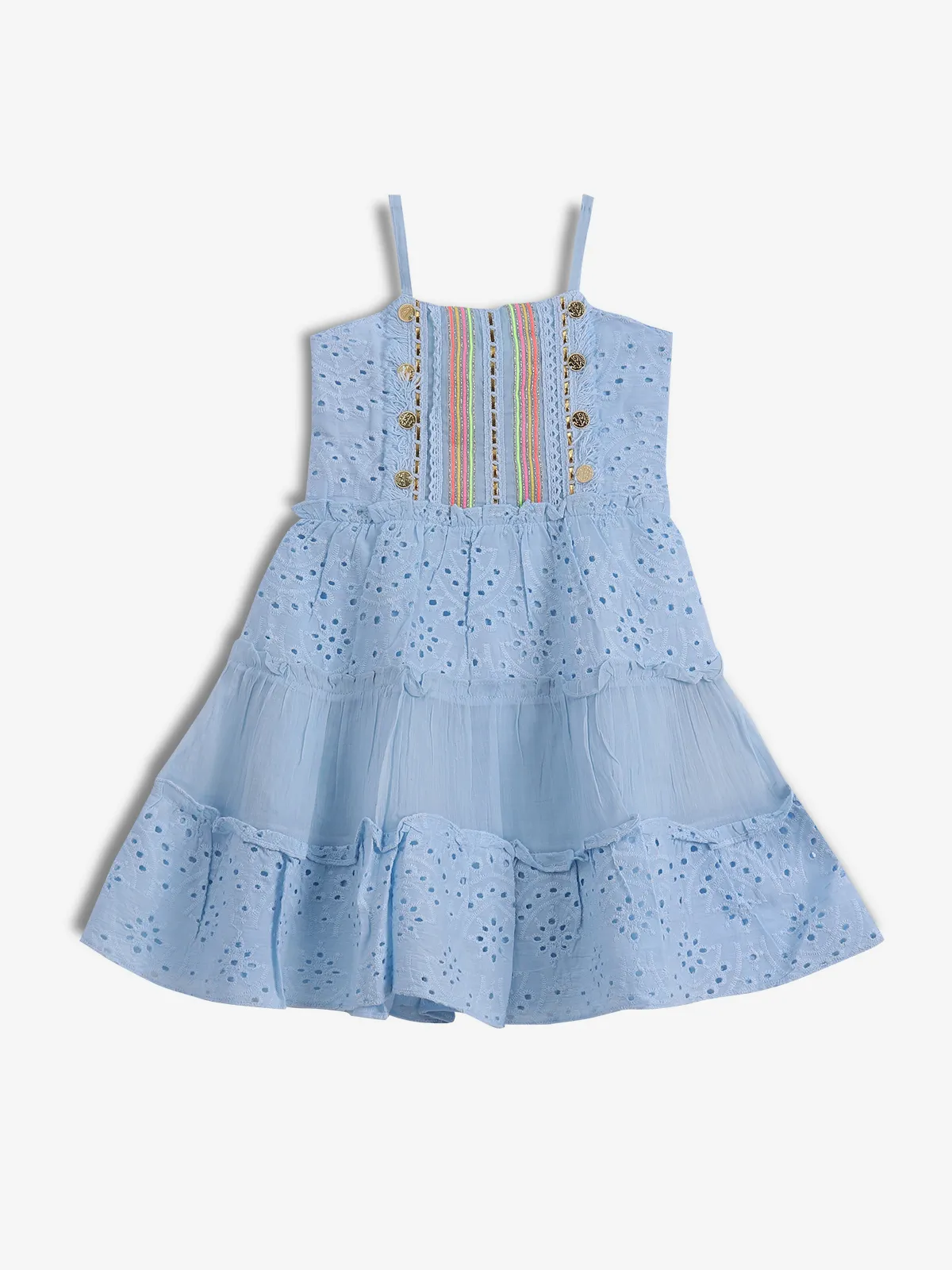 LEO N BABES light blue cotton frock-G3-GDR0593 | United States