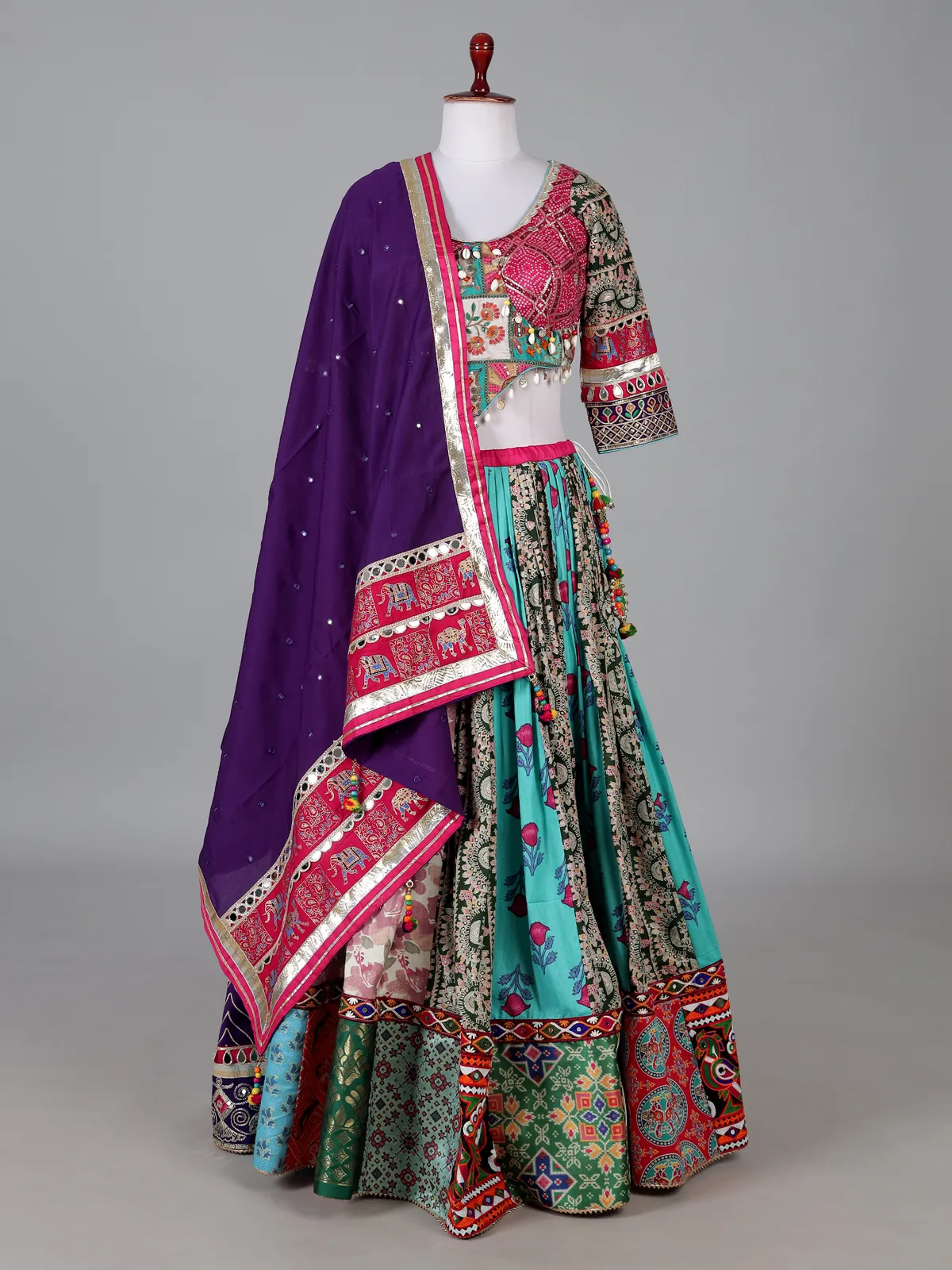 Multicolor fusion festive lehenga choli-G3-WLC18264 | United States