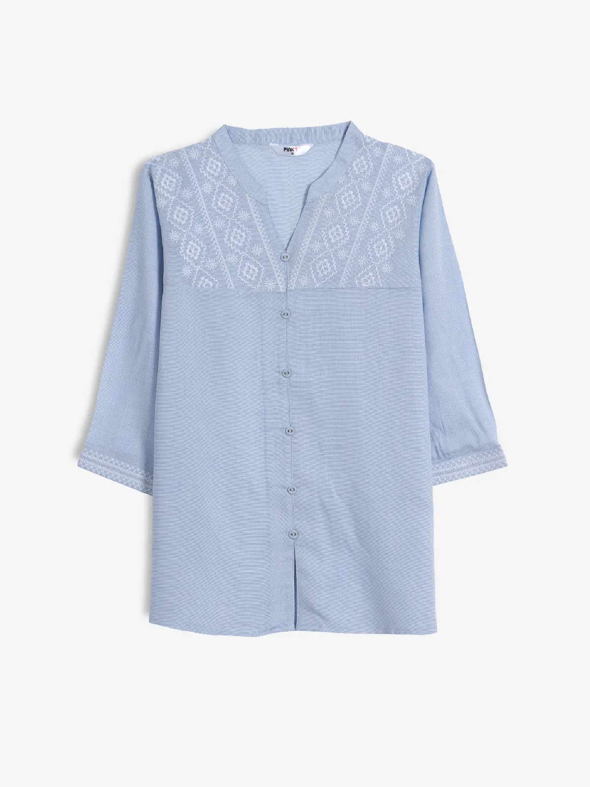 PINK NINE light blue tunic top-G3-WTO5107 | United States