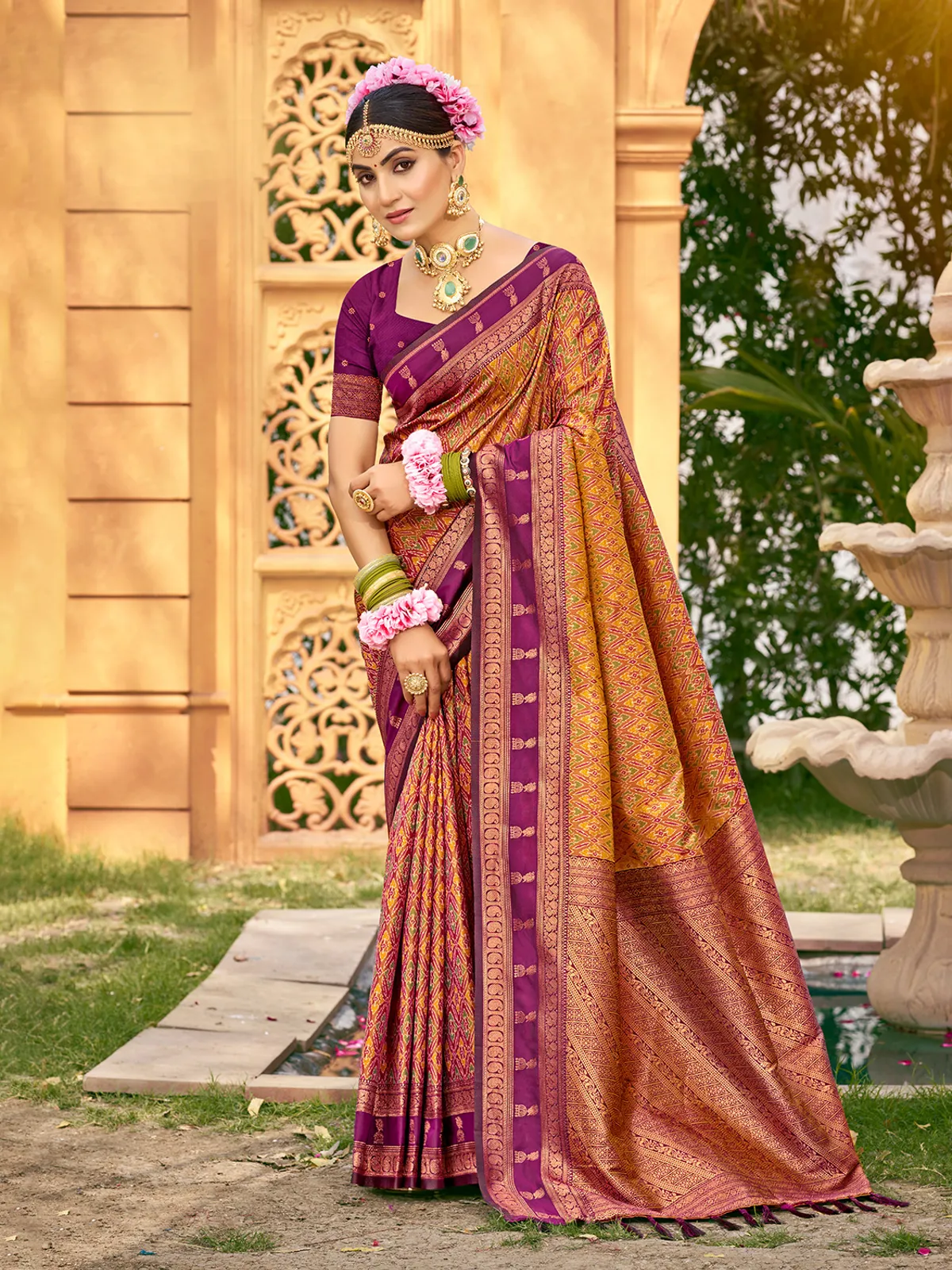 Radiant yellow woven festive saree-G3-WSA63292 | United States