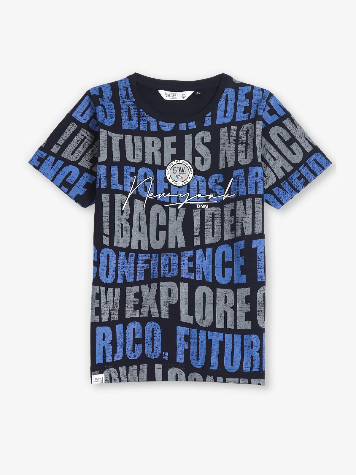 RUFF black printed cotton slim fit t-shirt-G3-BTS5175 | United States