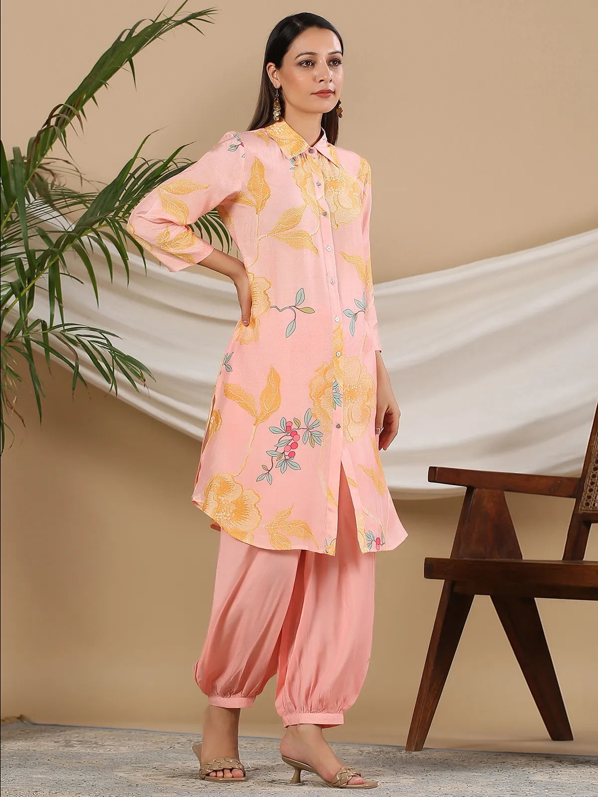 Stunning pink silk co ord set-G3-WCS15191 | United States