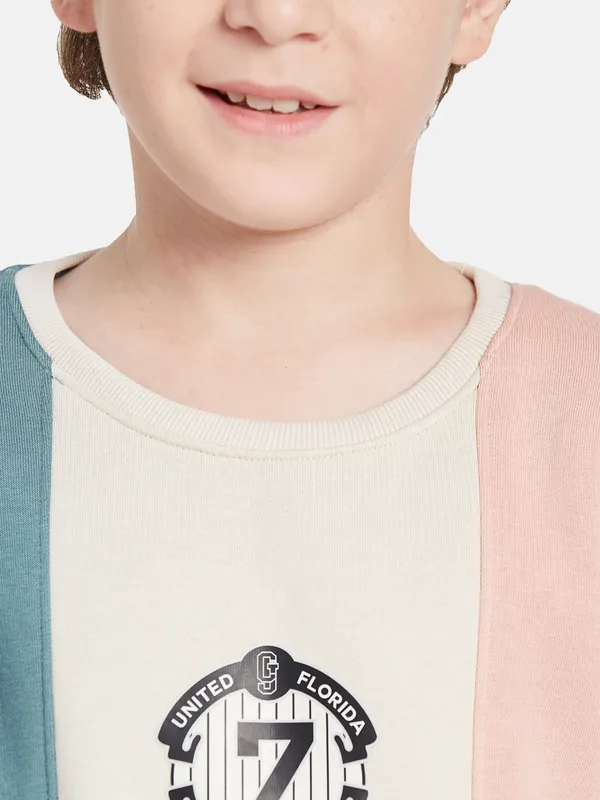 Octave Boys Colourblocked Fleece Pullover Sweatshirt