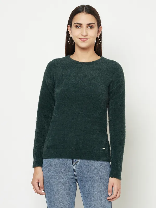 Women Mountain Green Sweaters