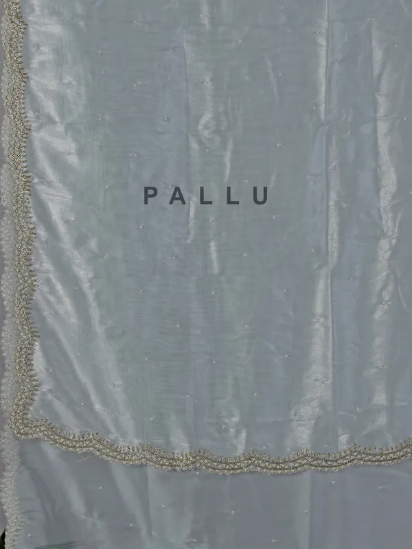 Mint blue tissue silk pearl work saree-G3-WSA61334 | Canada