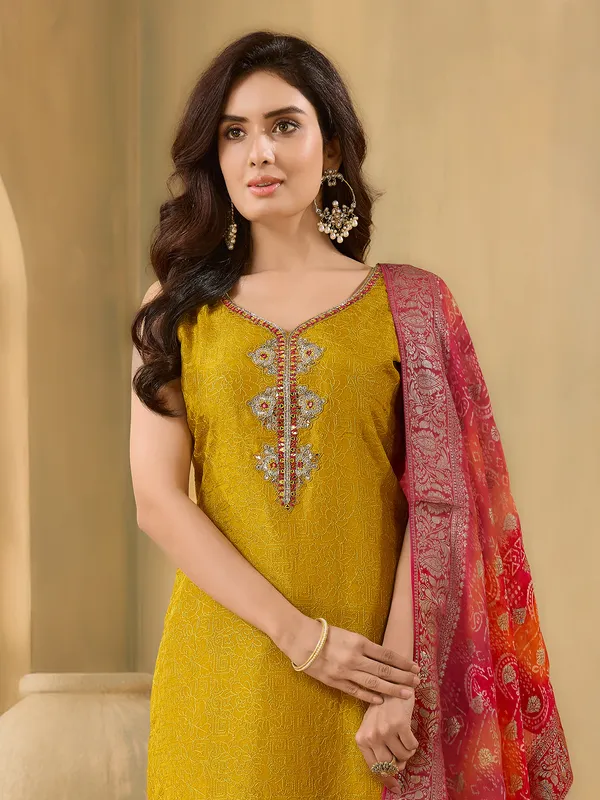 Mustard yellow silk festive salwar suit-G3-WSS44771 | Australia
