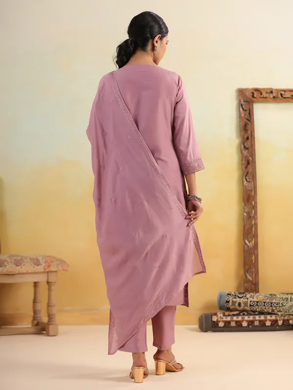 Onion pink silk kurti set with dupatta-G3-WKS927 | Australia