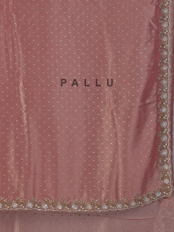 Peach dola tissue silk zari work saree-G3-WSA61343 | Canada