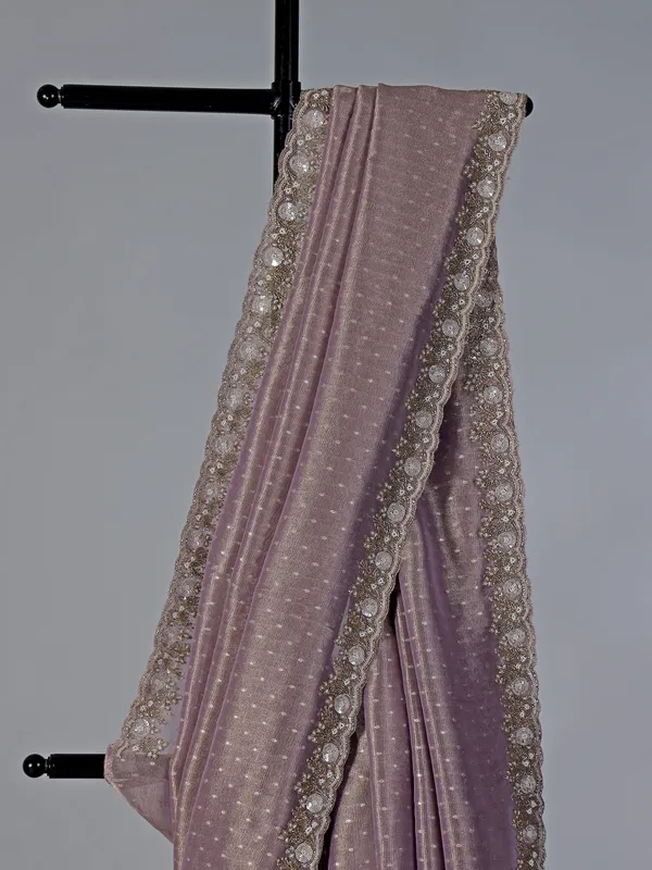 Purple dola tissue silk zari work saree-G3-WSA61344 | Canada
