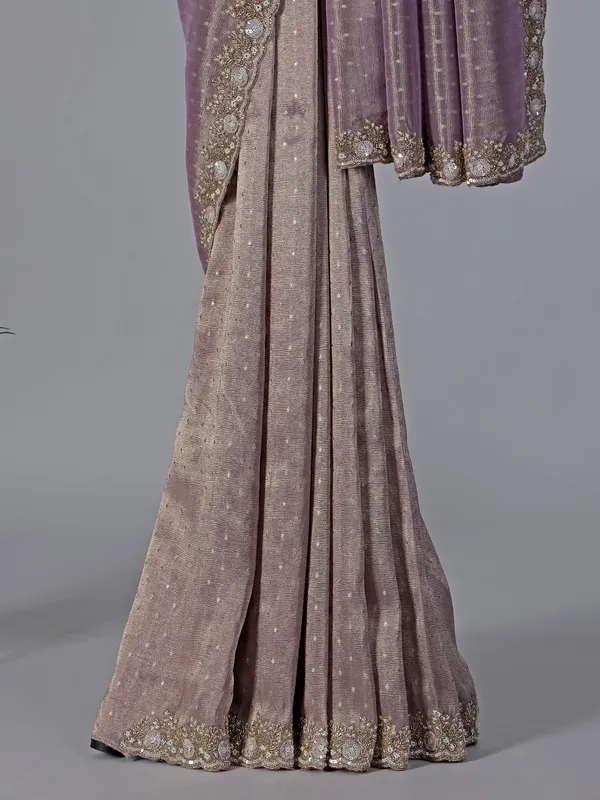 Purple dola tissue silk zari work saree-G3-WSA61344 | Canada