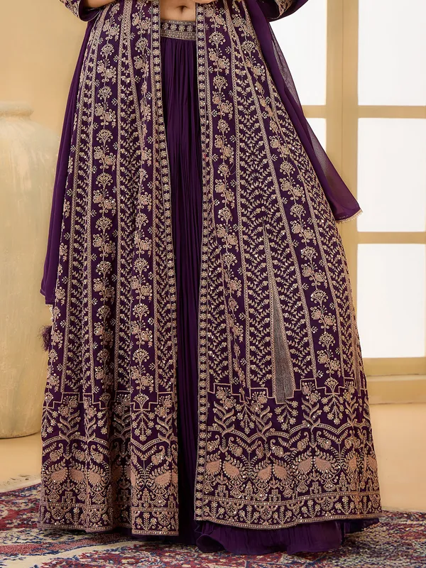 Purple pakistani jacket style lehenga choli-G3-WLC17636 | United...