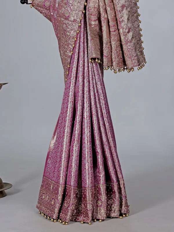 Purple semi kanjivaram silk saree with zardosi work-G3-WSA61929