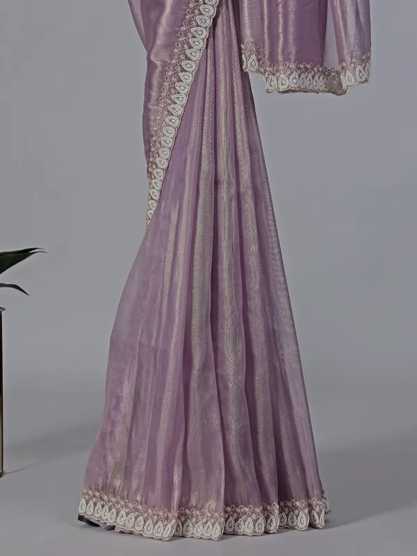Purple tissue silk wedding wear saree-G3-WSA61341 | Canada