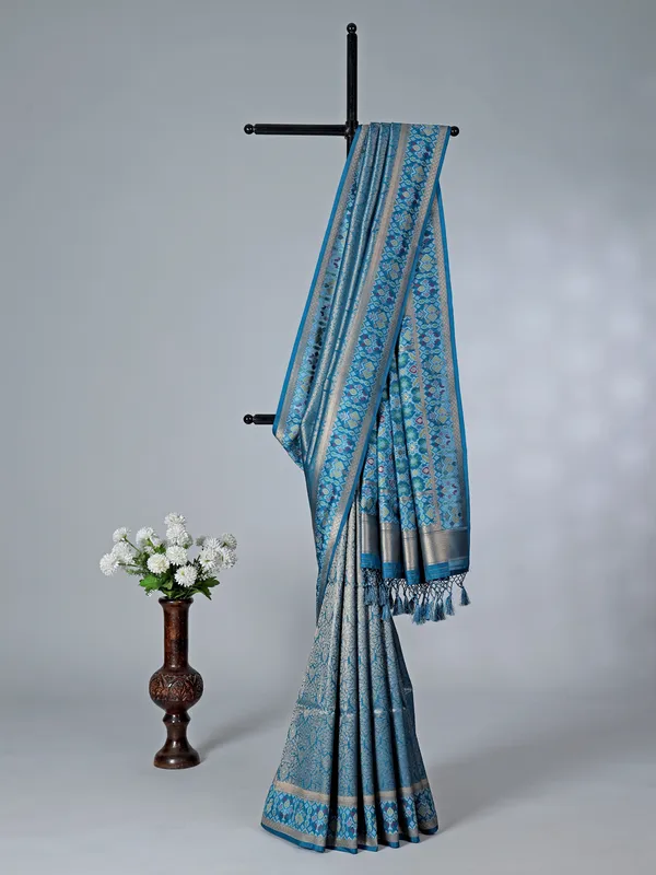 Royal blue art silk zari work saree-G3-WSA61619