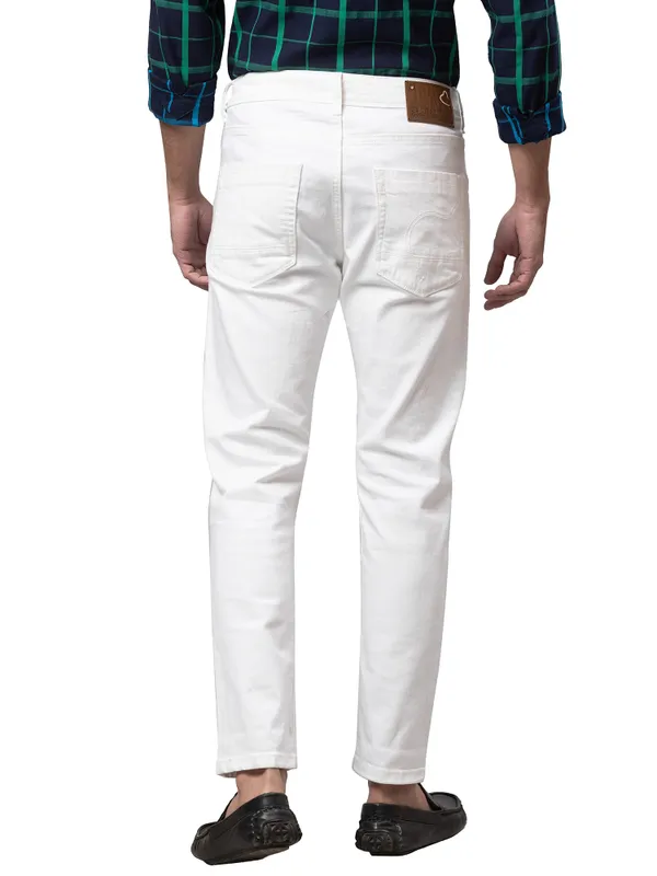 Being Human Men Cropped Fit Denim-White Tone