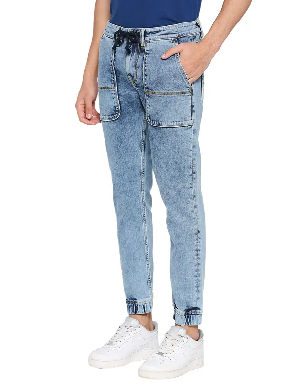 Being Human Men Jogger Fit Denim-Light Tone