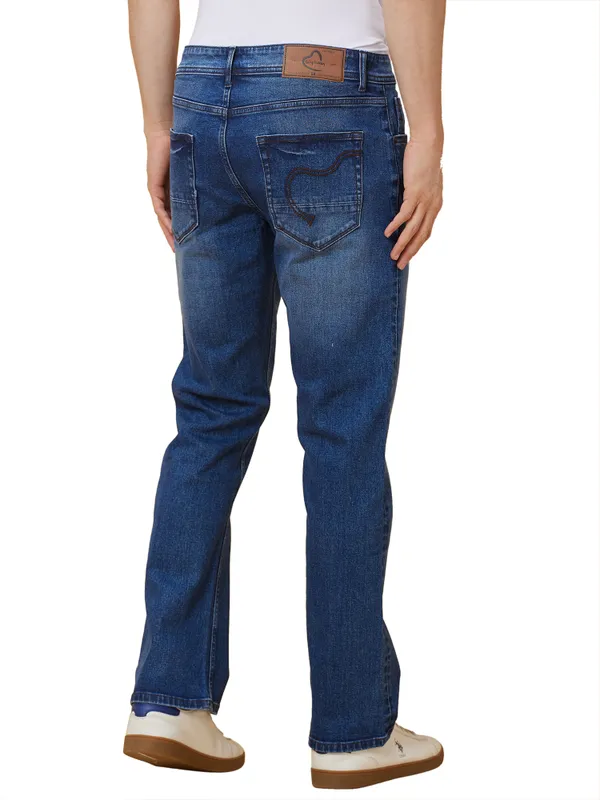 Being Human Men Boot Cut Fit Denim-Mid Tone
