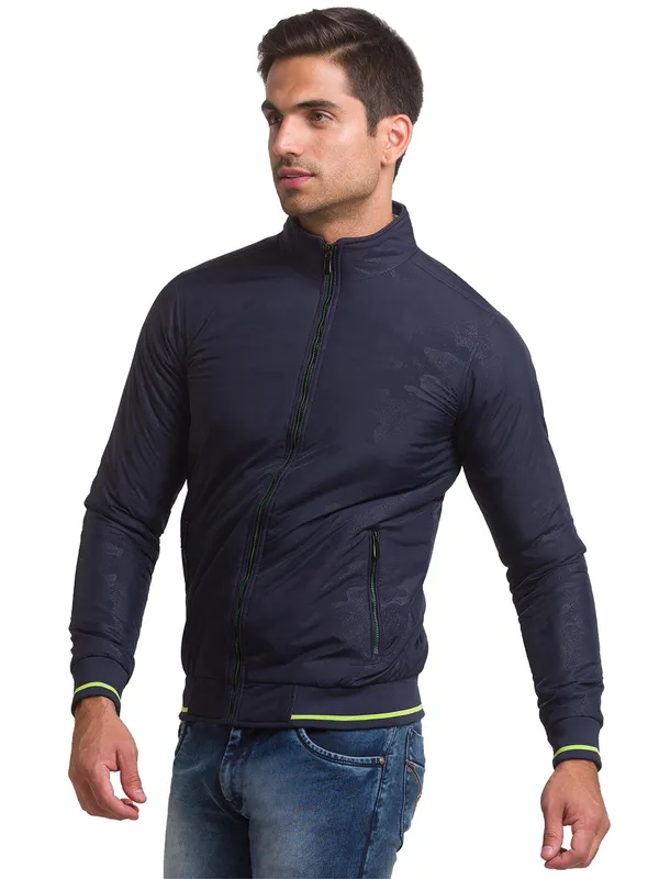 Being Human Regular Fit Men Collared Jackets-Navy