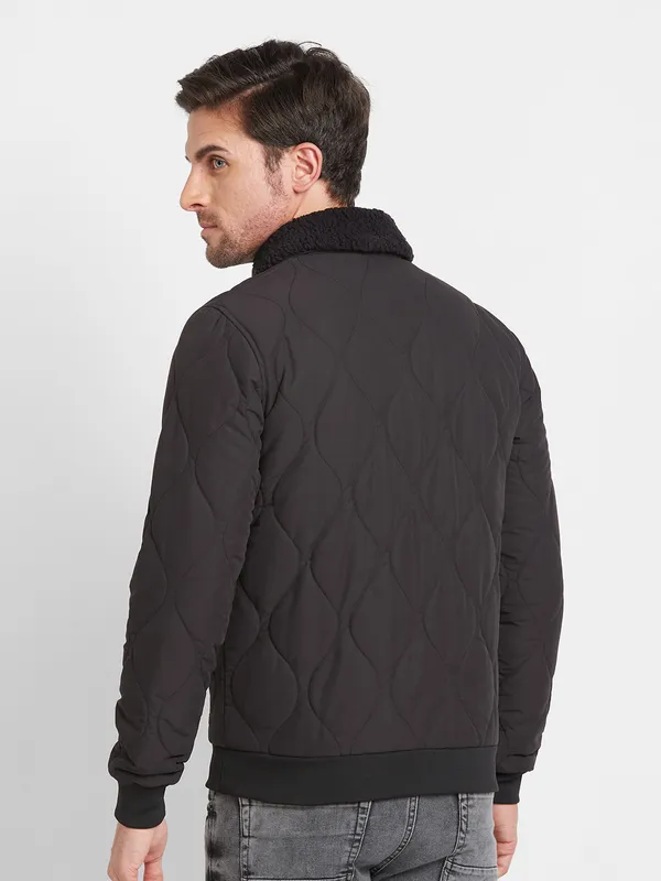 Being Human Regular Fit Men Collared Jackets-Black