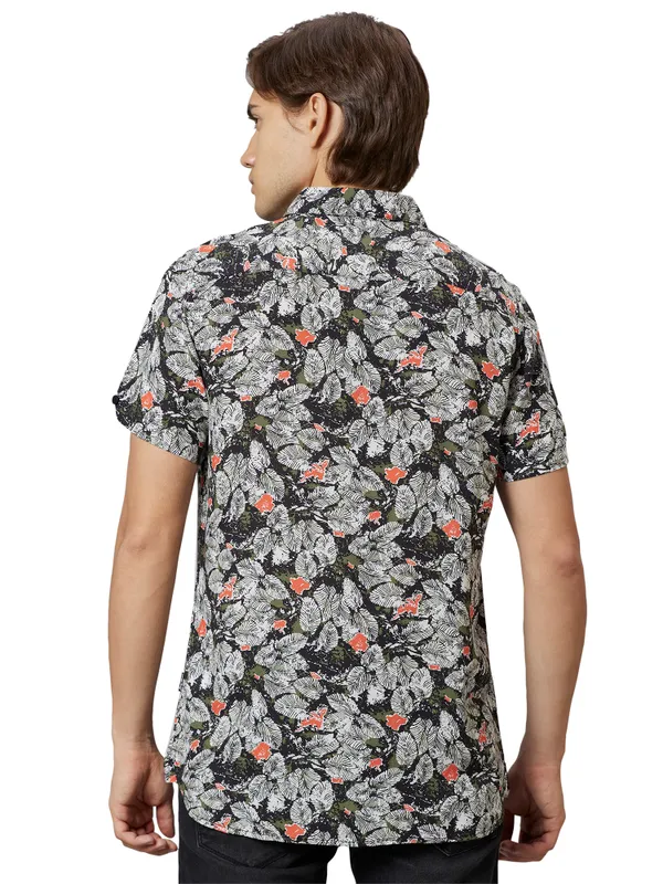 Being Human Slim Fit Men Collared Shirts-White