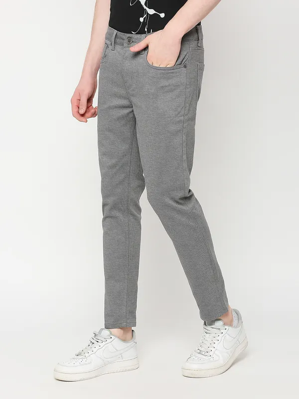 Being Human Men Cropped Fit Chino-Grey