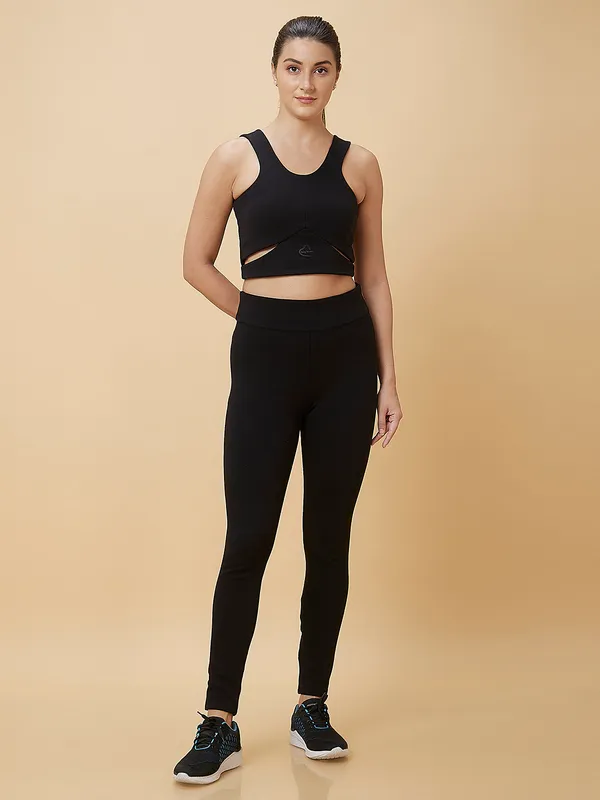 Being Human Cropped Fit T-Shirts Crew Neck Black