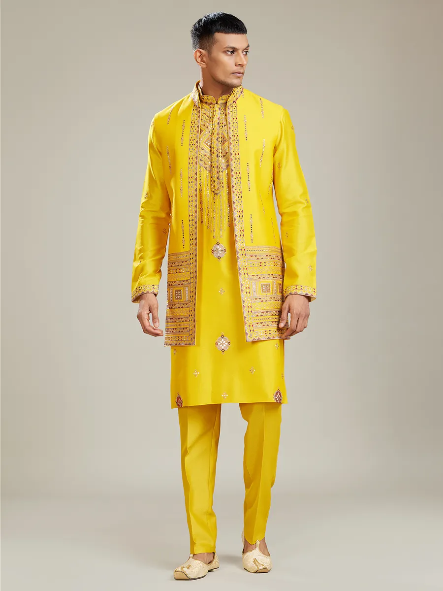 Newest yellow silk waistcoat set for wedding-G3-MWCS1345 | United...