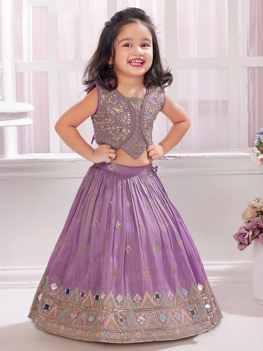 Silk lehenga choli in light purple-G3-GCS3000 | United States
