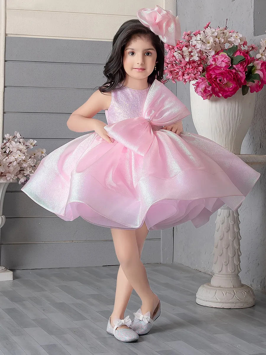 Beautiful pink organza frock-G3-GDR0598 | United States