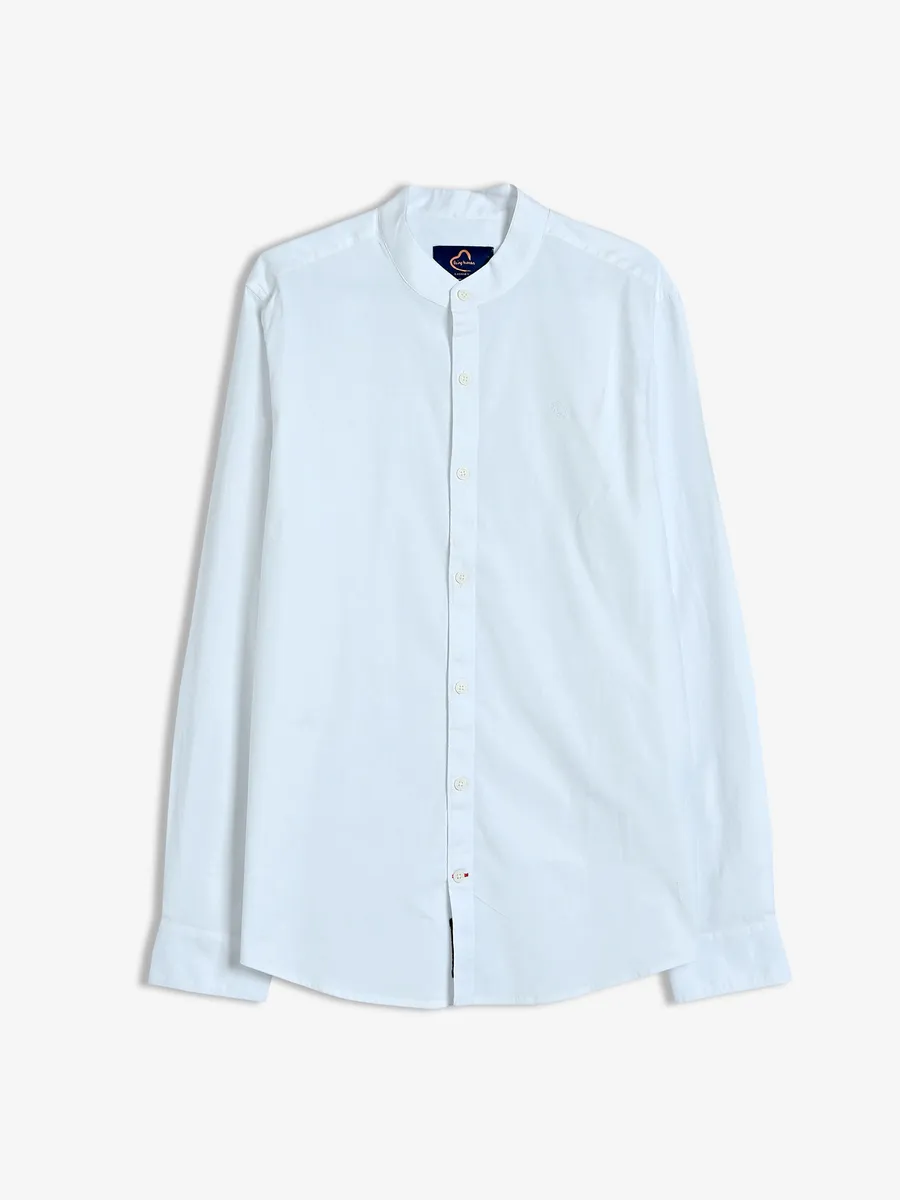 Being Human cotton plain white shirt-G3-MCS12062 | United Kingdom