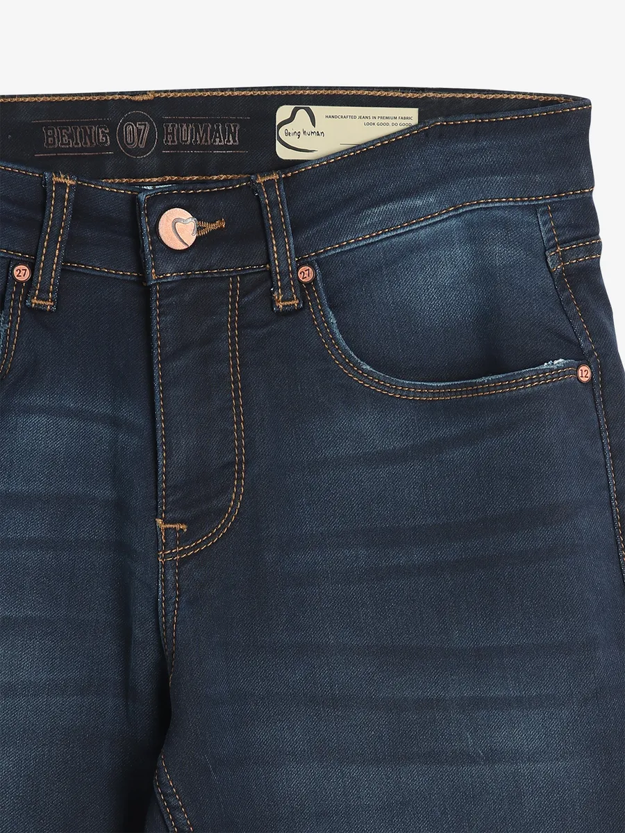 BEING HUMAN navy slim straight fit jeans-G3-MJE4914 | United States