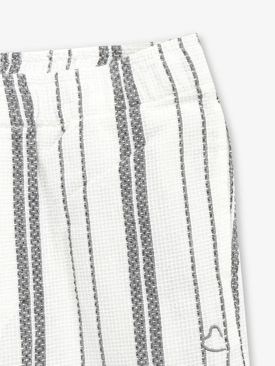 BEING HUMAN white stripe cotton shorts-G3-MSO0727 | Canada
