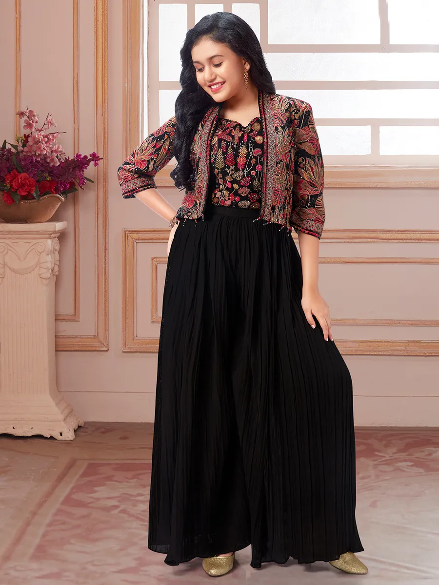 Black georgette palazzon salwar suit for girls-G3-GSS3071 | United...