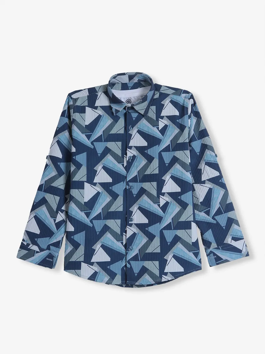 BLAZO printed blue shirt in cotton-G3-BCS3021 | United States