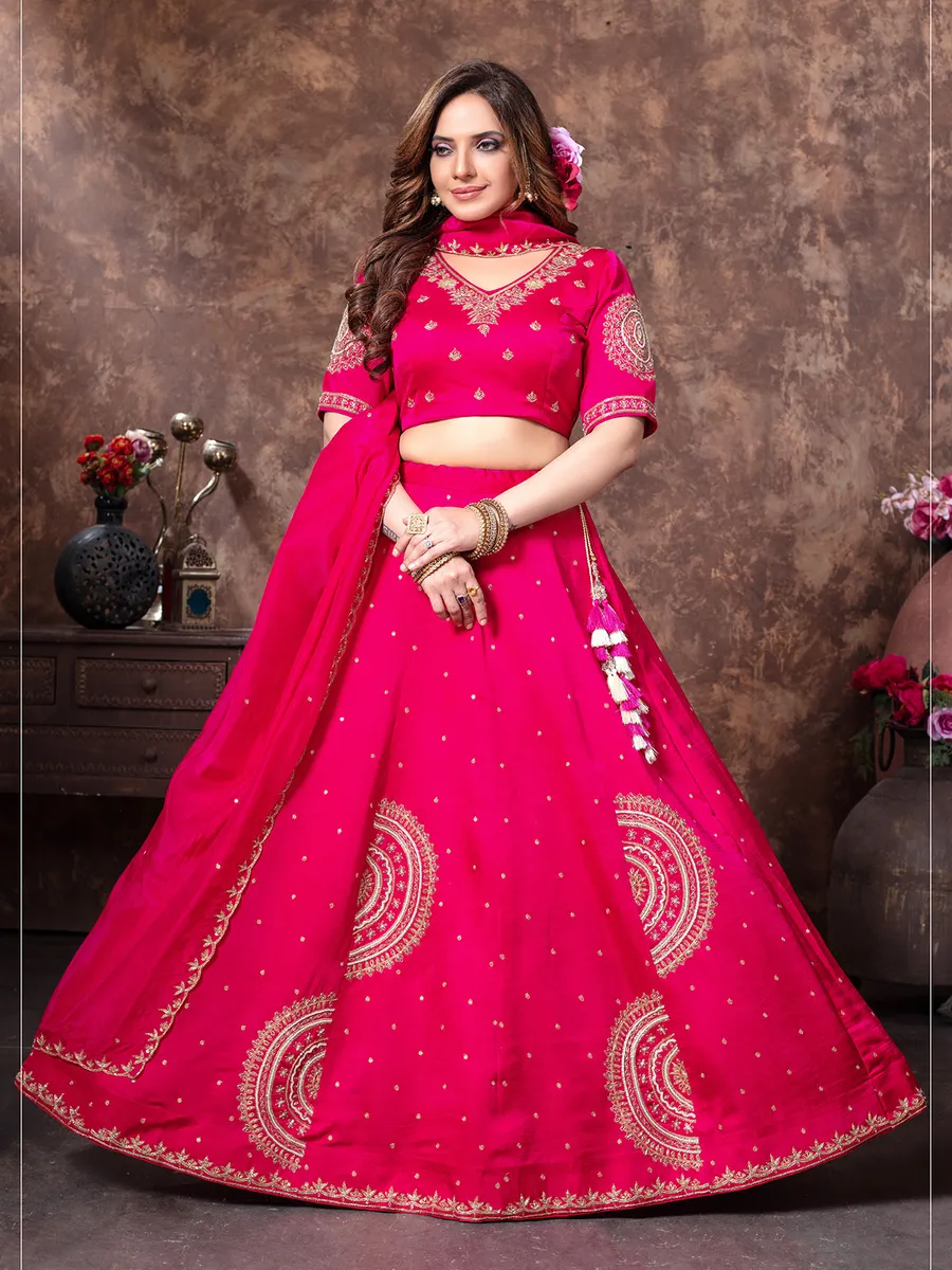 Dark megenta lehenga choli in silk-G3-WLC16276