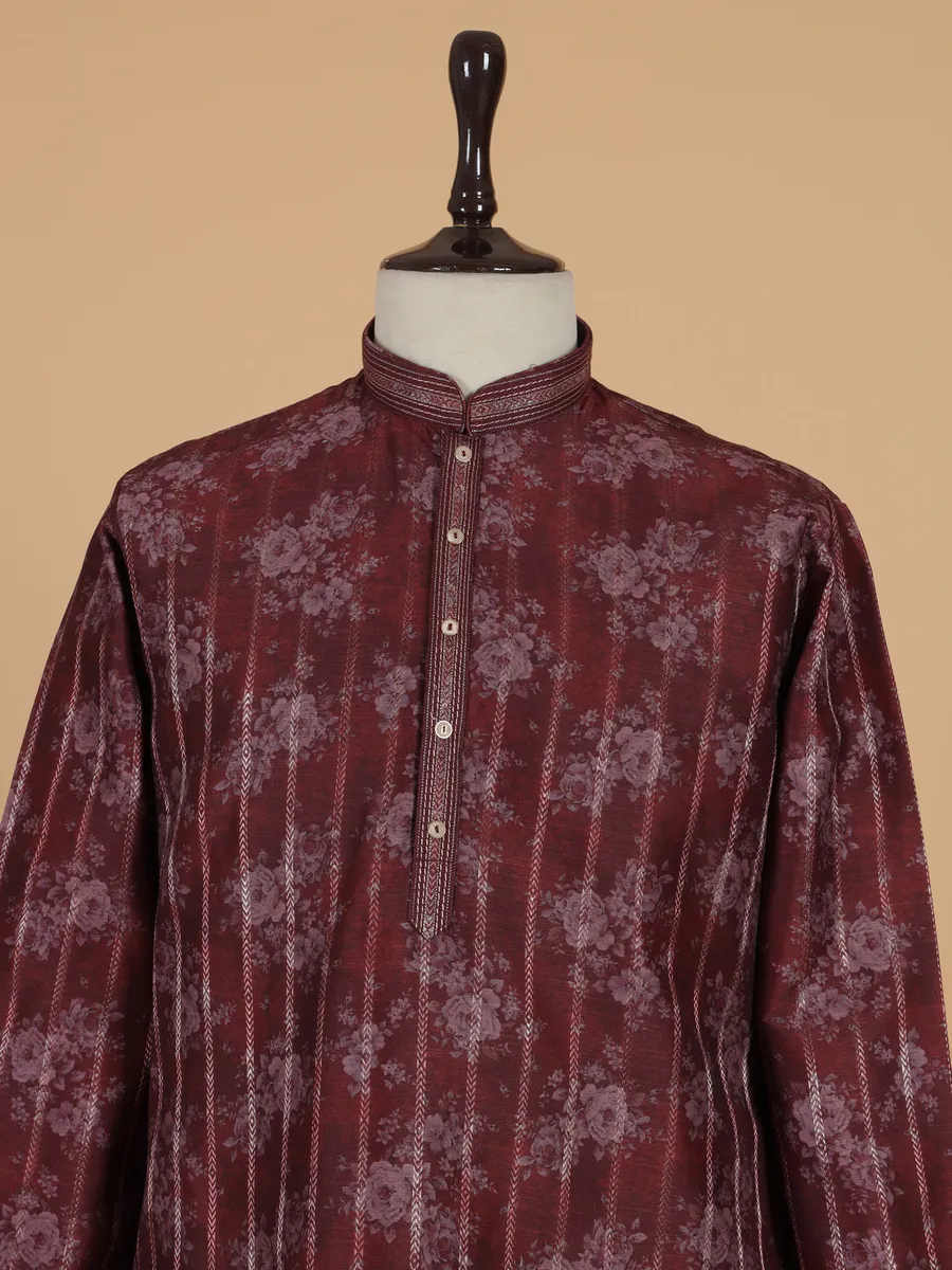 Dashing maroon cotton kurta suit for men-G3-MKS5952 | United States