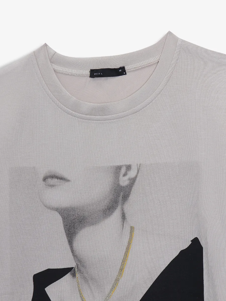 DEAL peach printed cotton t-shirt-G3-WTO5120 | United States