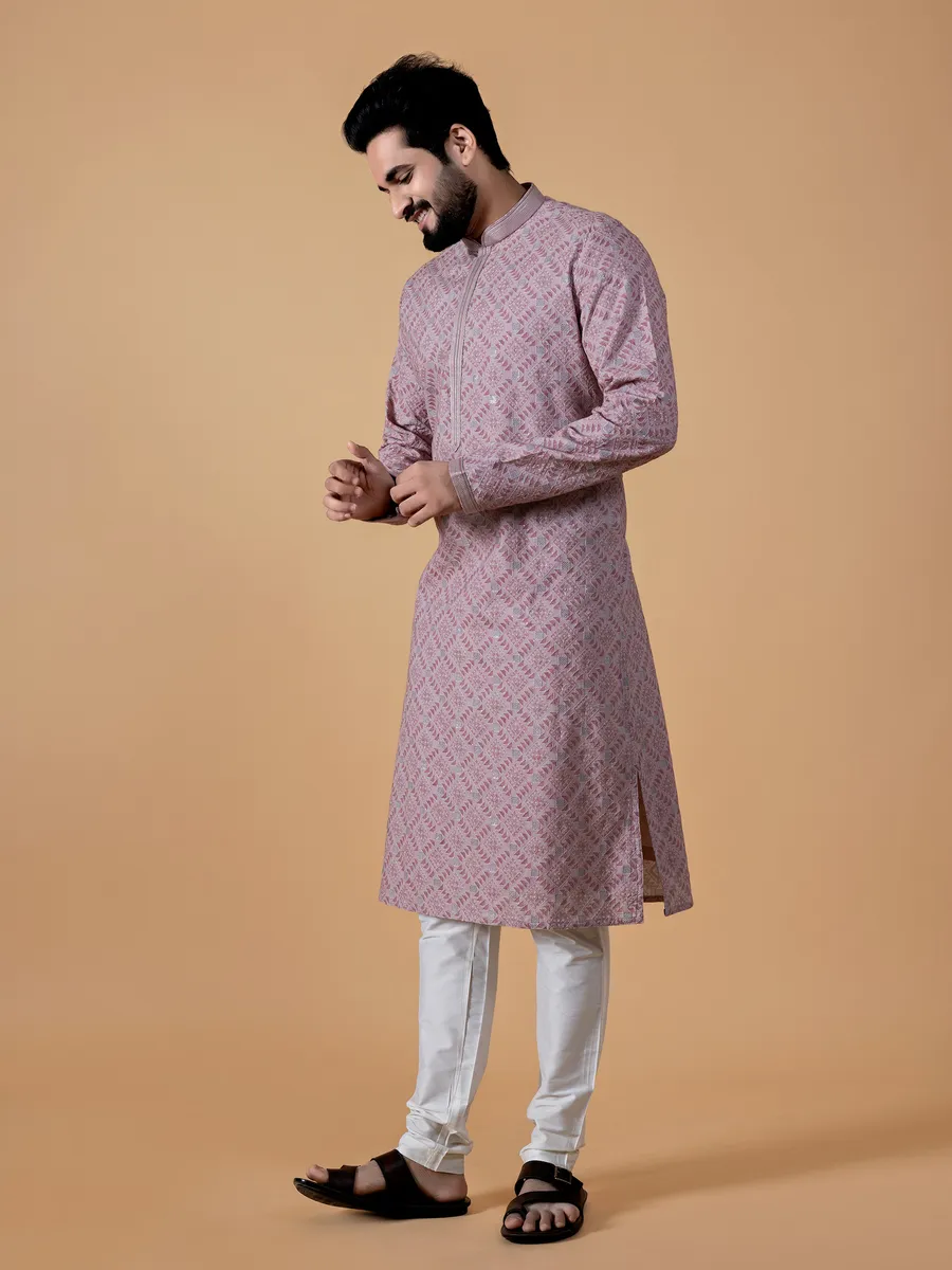 Elegant onion pink printed kurta suit-G3-MKS4747 | United States