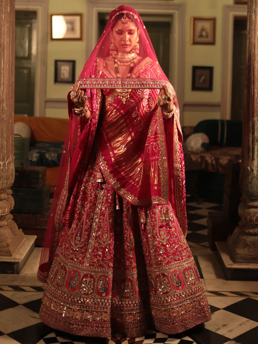 Elegant rani color lehenga choli in raw silk-G3-WLC15727 | United...