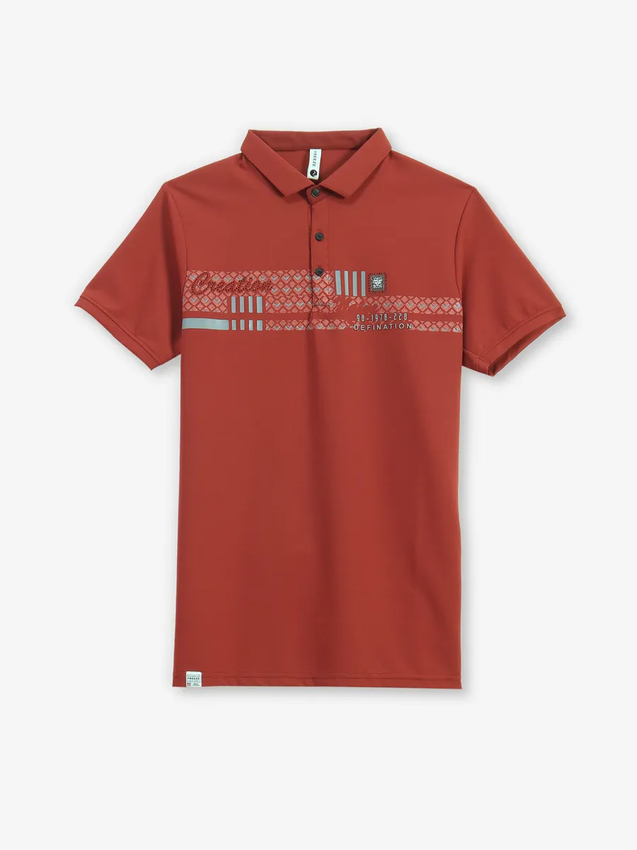 FREEZE brown polo t-shirt in cotton-G3-MTS19478