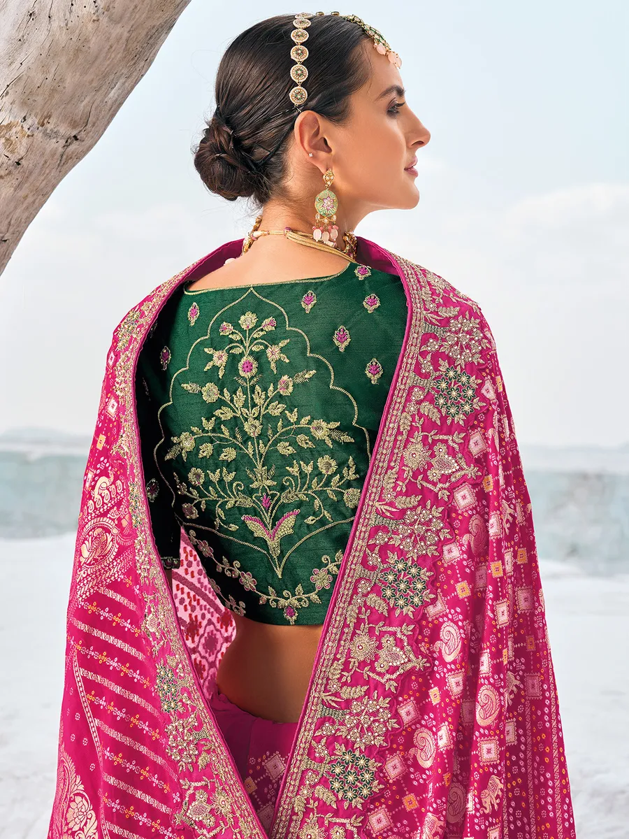 Gorgeous rani color zari weaving saree-G3-WSA56677 | United States