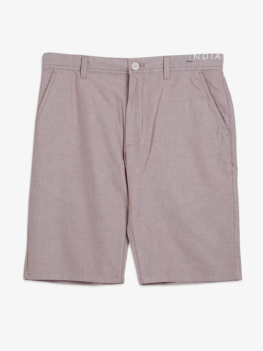 Indian Terrain cotton beige shorts-G3-MSO0662