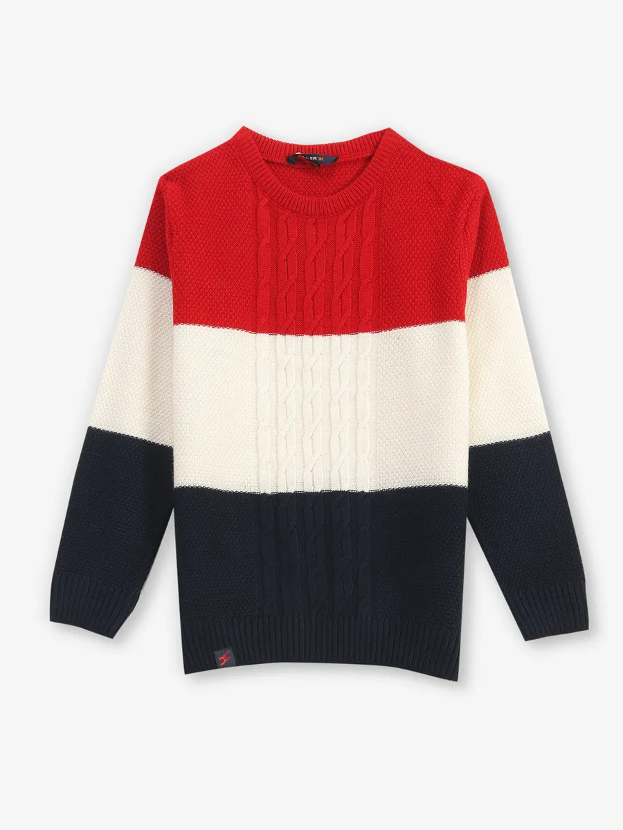 KILLER red color block knitted t-shirt-G3-BTS5225 | United States