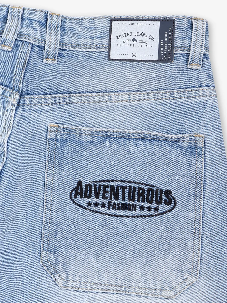 KOZZAK light blue washed narrow fit jeans-G3-MJE5588 | United States