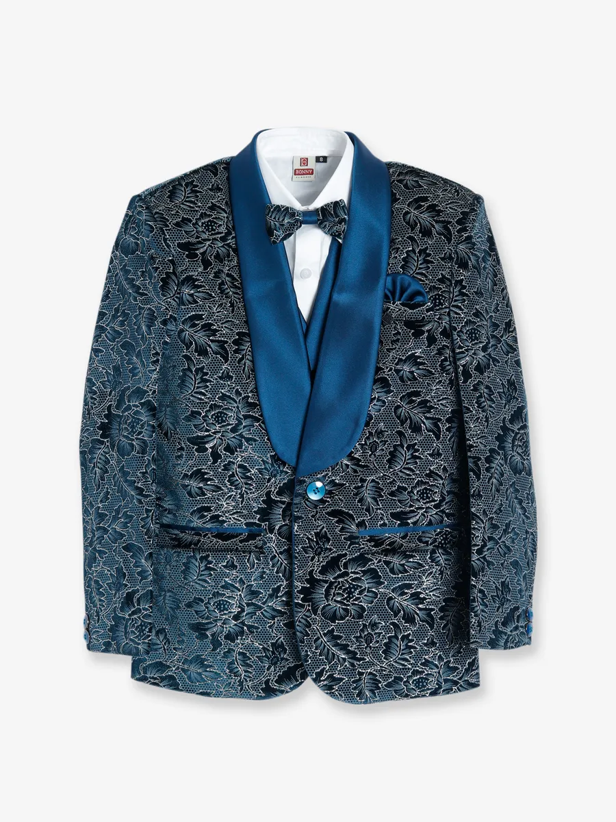 Latest teal blue terry rayon coat suit-G3-BCO51376 | United States