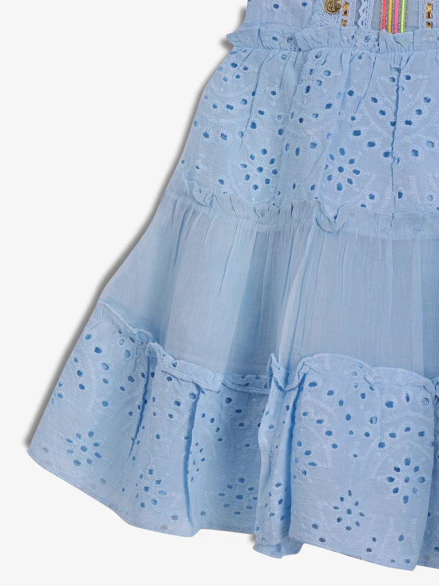 LEO N BABES light blue cotton frock-G3-GDR0593 | United States