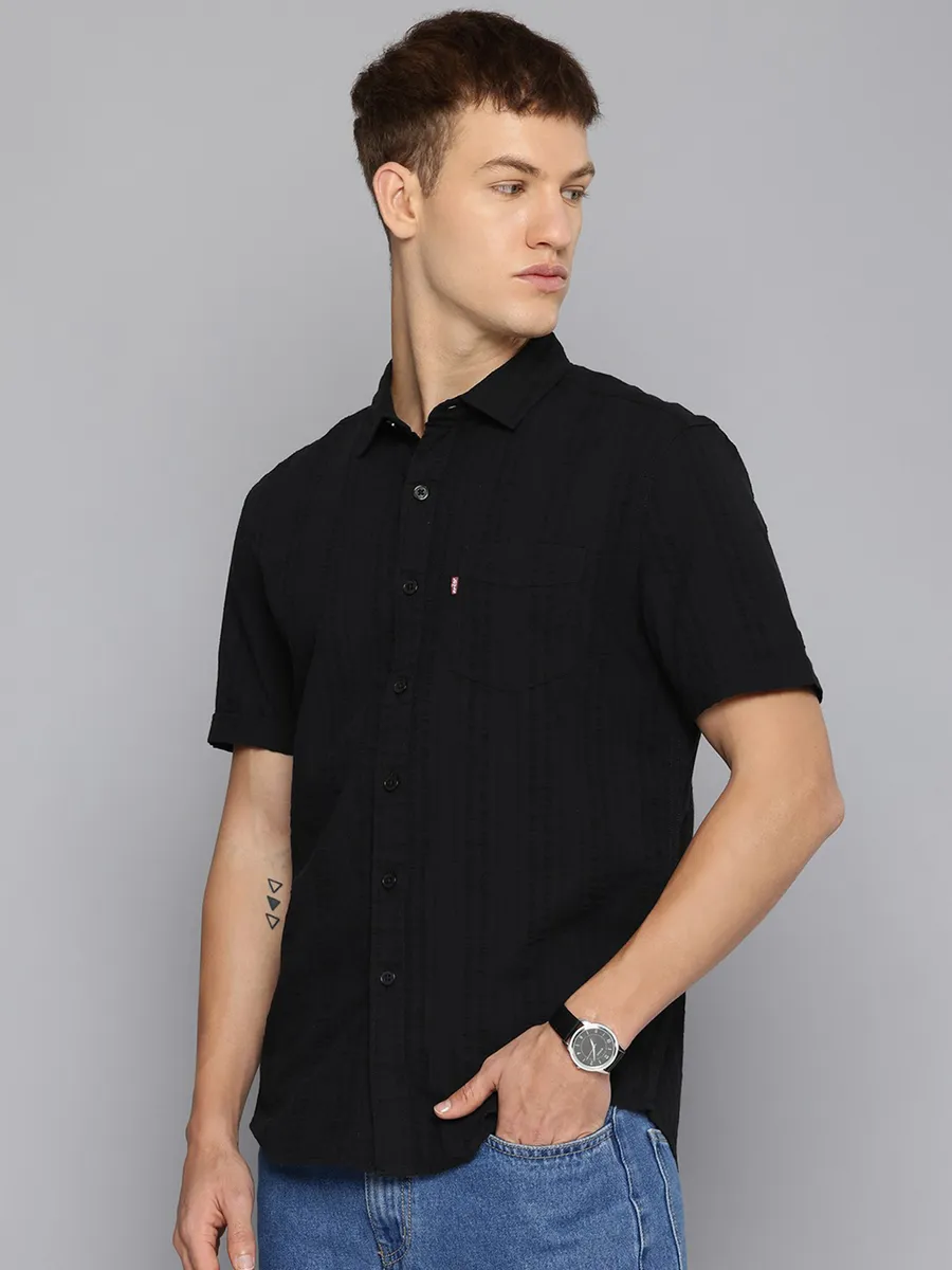 LEVIS black cotton stripe shirt-G3-MCS14286 | United States