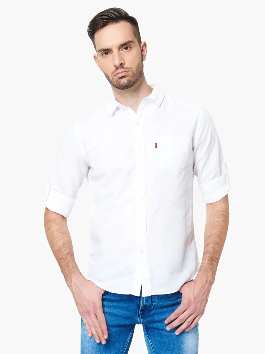 Levis Plain White Cotton Shirt G3 Mcs12912
